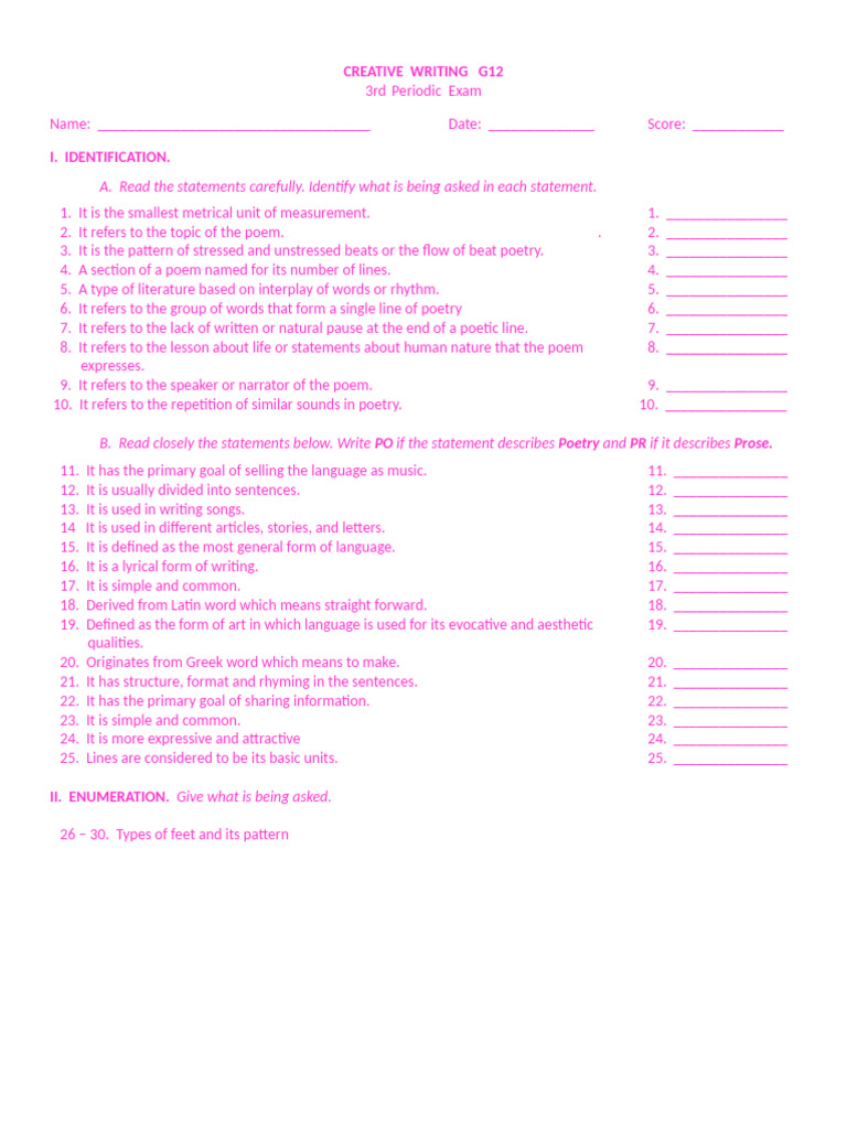 Creative Writing | PDF | Poetry | Poetics