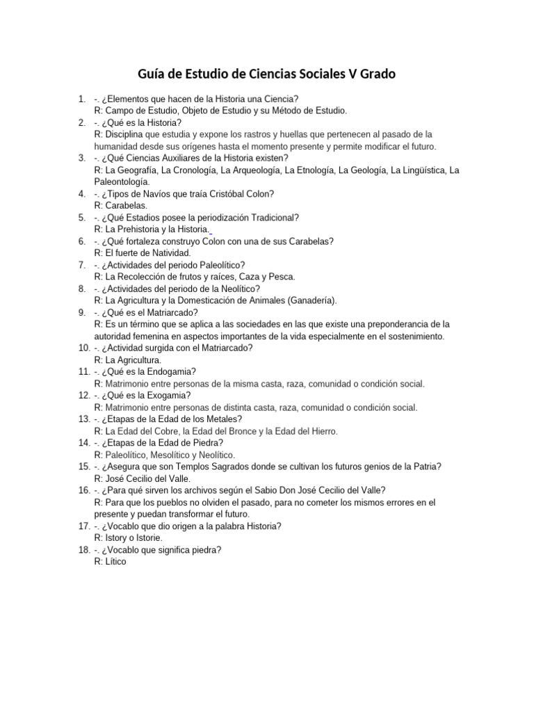 Guía de Ciencias Sociales 5° Grado | PDF | Ciencias sociales | Religión y espiritualidad