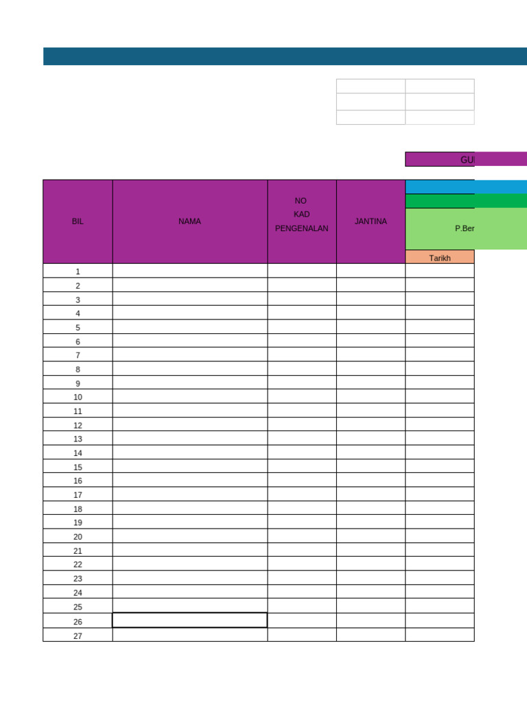 Borang RPM PJPK (Contoh Templat) | PDF