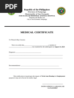 Medico-Legal Certificate Sample | PDF
