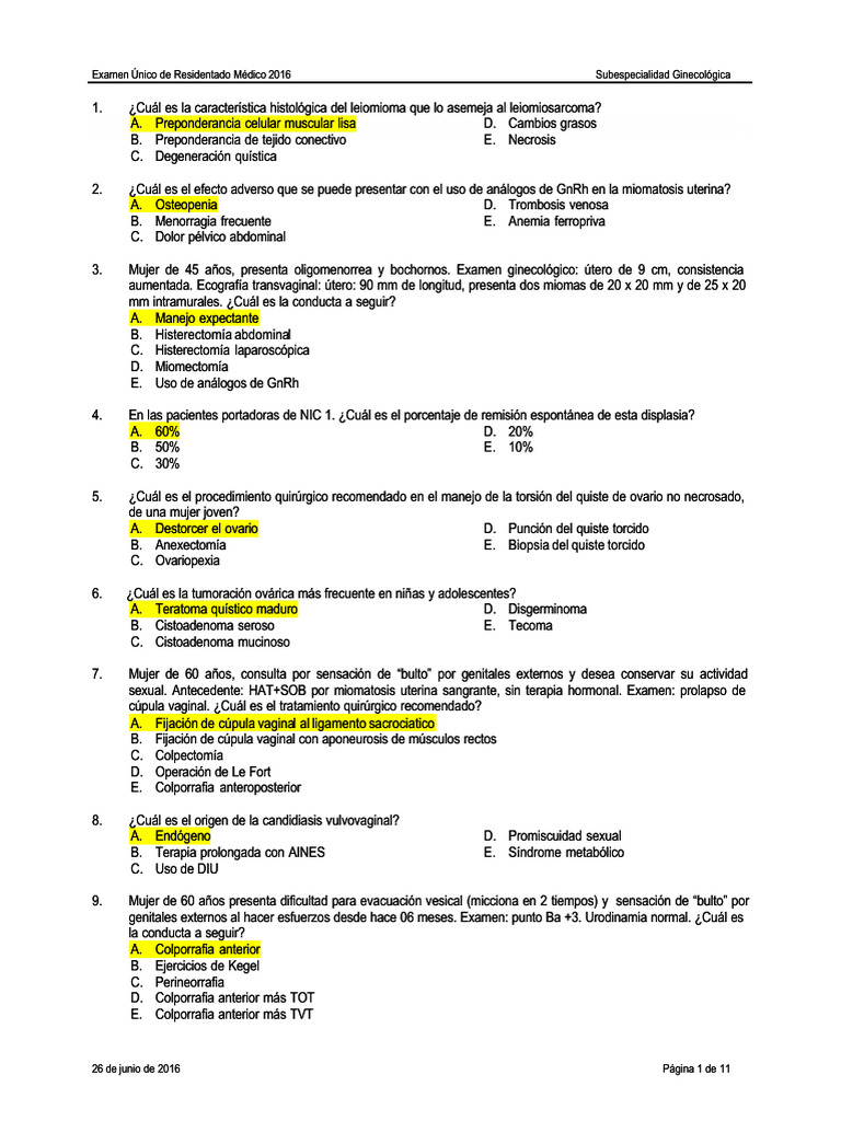 Enarm 2016 Gineco | PDF | Parto | El embarazo