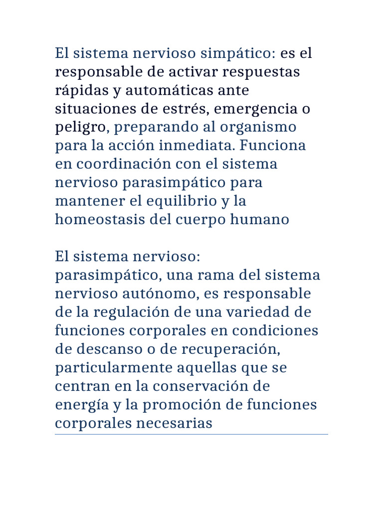El Sistema Nervioso Simpático | PDF | Autosuperación | Bienestar