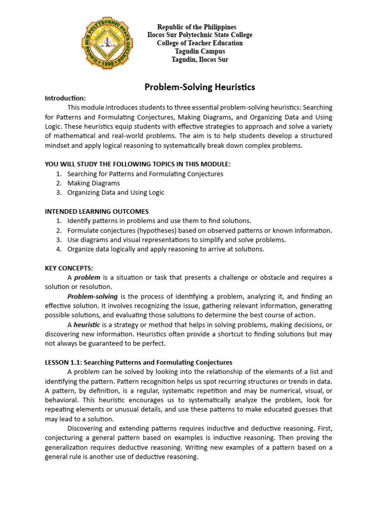 Problem Solving Heuristics Marcel Romar Heartley | PDF | Heuristic | Logic