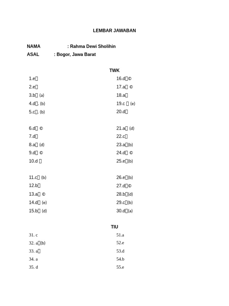 Try Out Rahma Dewi | PDF
