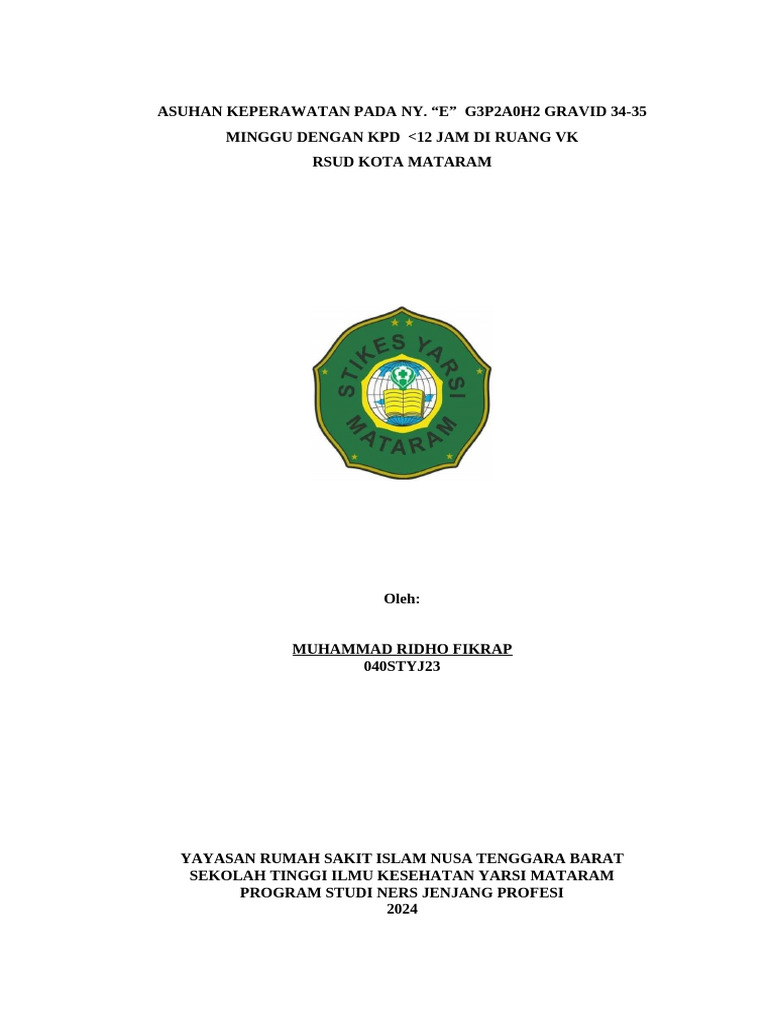 LP Persalinan Normal (RIDHO) Ruang VK | PDF