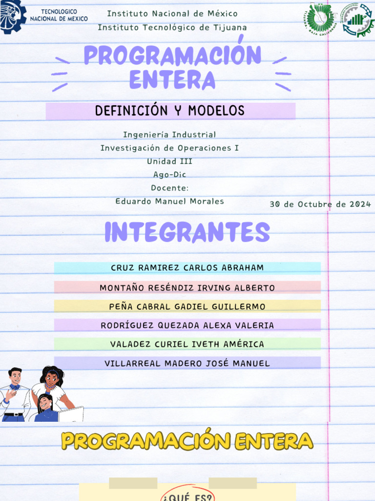 Programación Entera | PDF | Programación lineal | Optimización Matemática