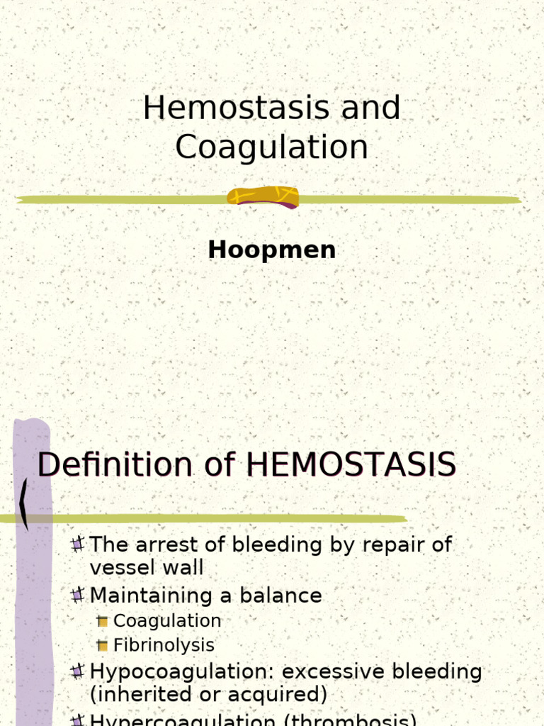 Hemostasis Ok | PDF | Coagulation | Platelet