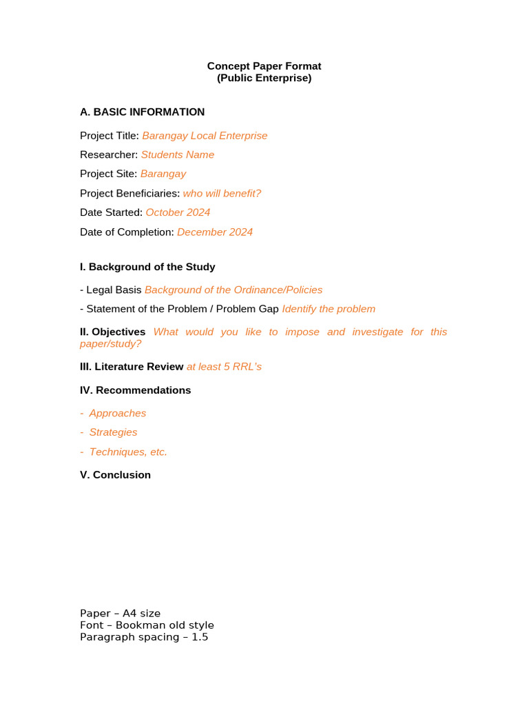 Concept Paper Format PAEC 301 | PDF