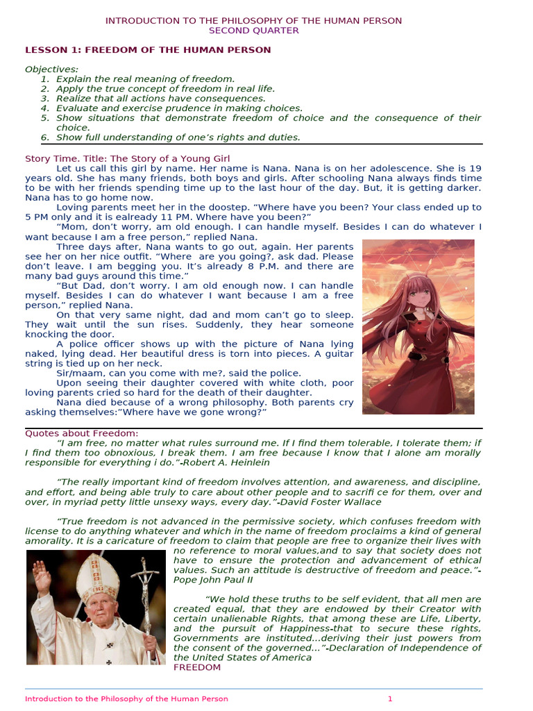 1st QUARTER INTRO TO PHILO | PDF | Free Will | Determinism