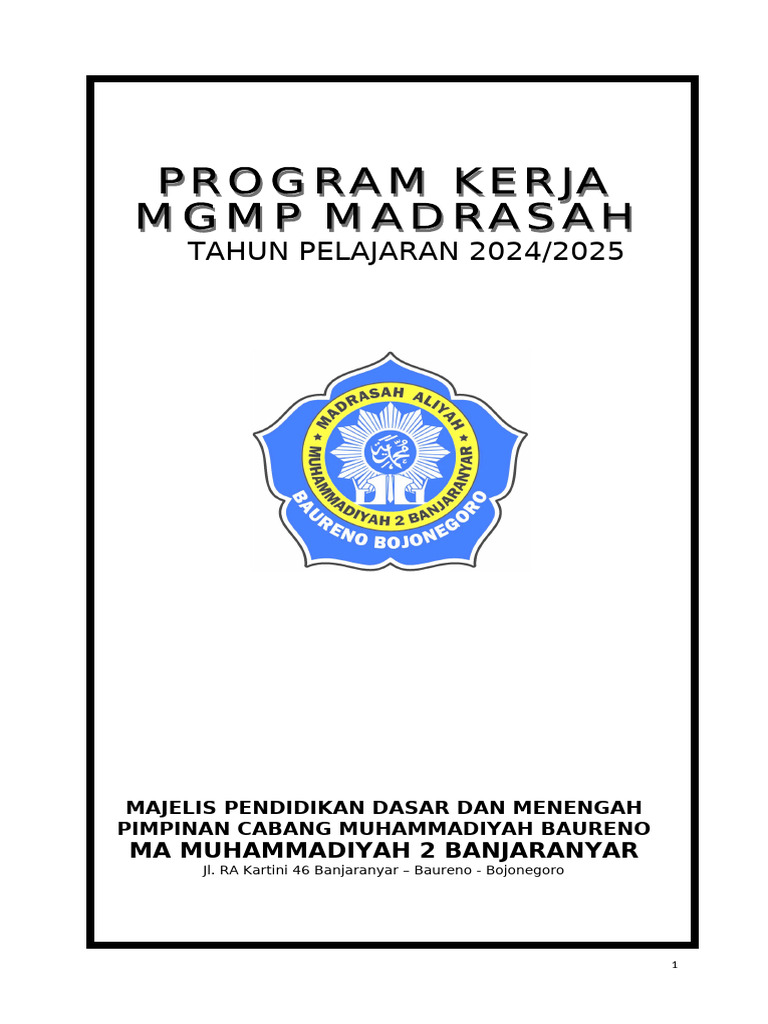 Program - Kerja - MGMP MAM 2 | PDF