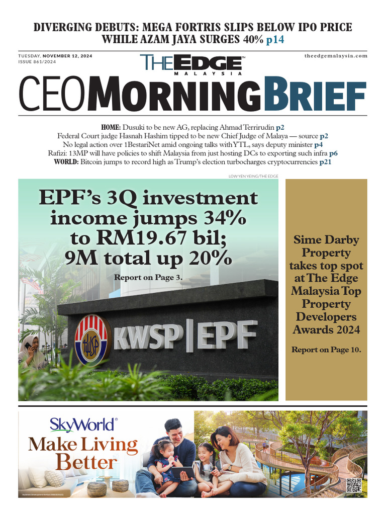 Morning: EPF's 3Q Investment Income Jumps 34% To RM19.67 Bil 9M Total ...