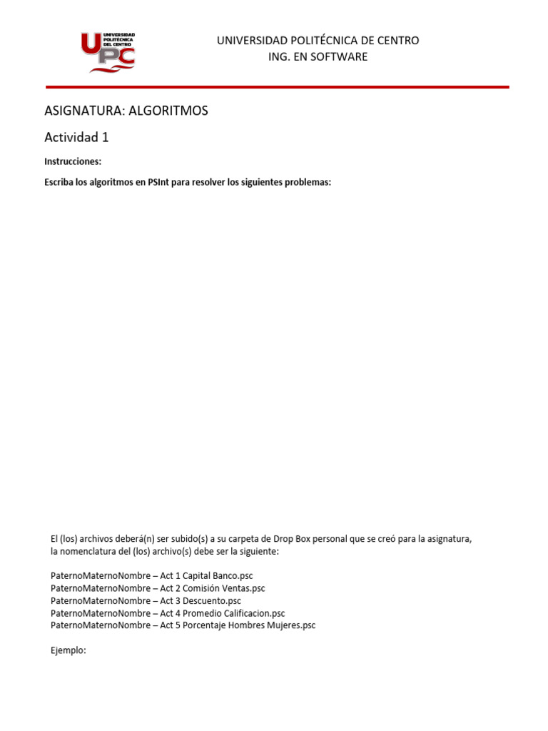 Algoritmos - Act 01-05 - Algoritmos Básicos 1 | PDF