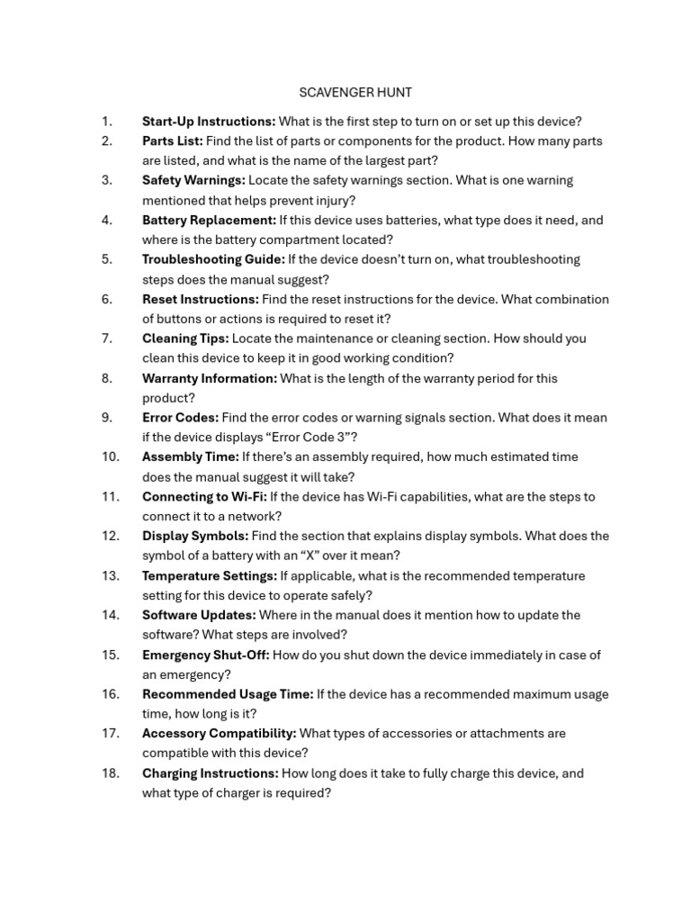 Scavenger Hunt | PDF | Business | Computers