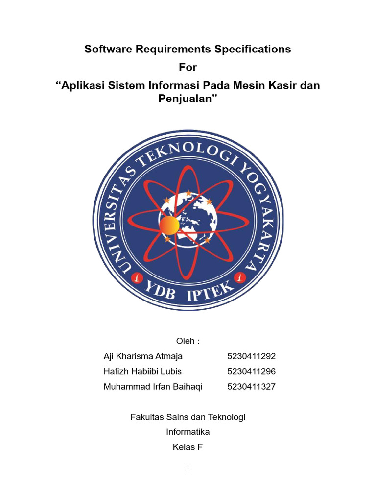 SRS Sistem Informasi Pada Mesin Kasir Dan Penjualan | PDF