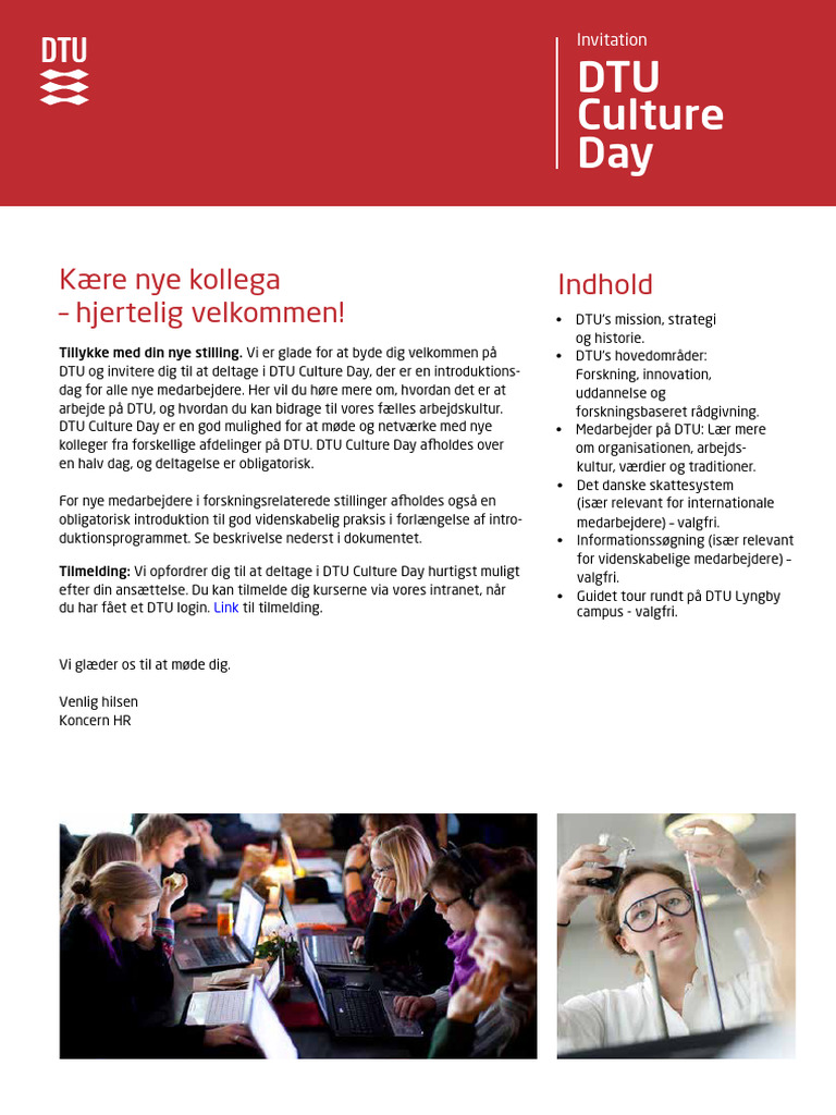 DTU Culture Day Invitation for New Staff | PDF | Business
