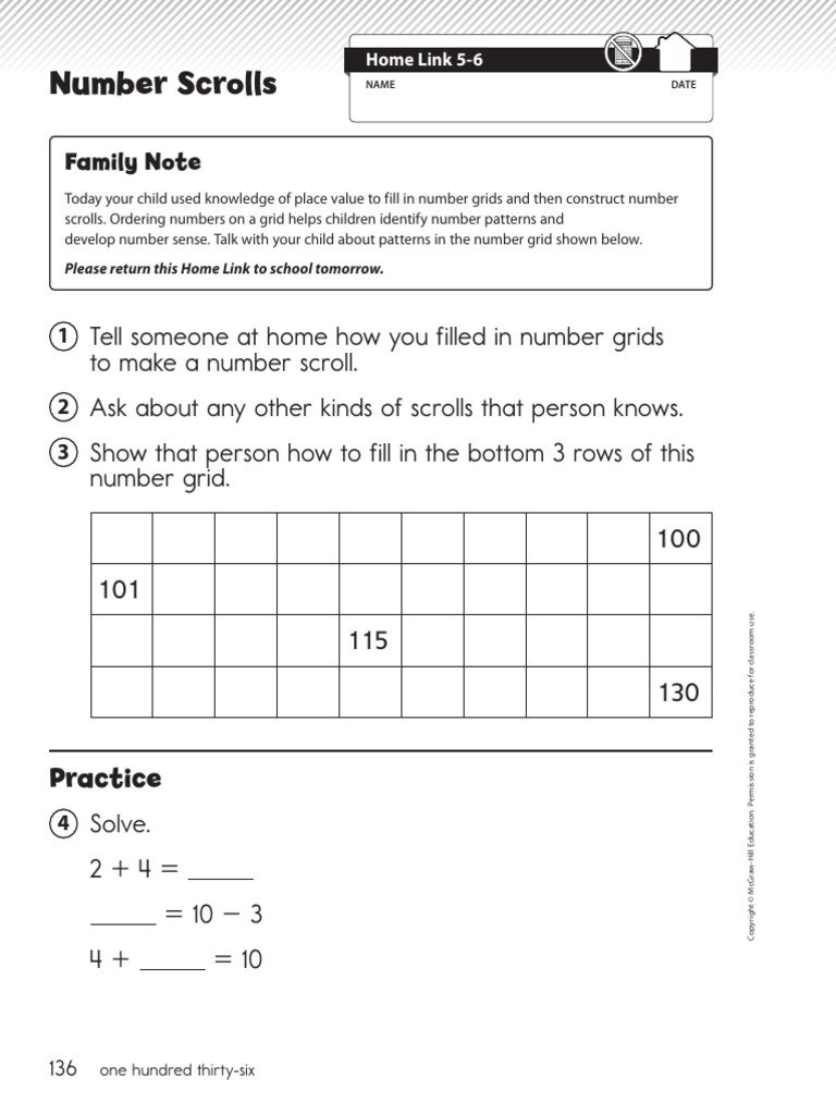 Number Scrolls Home Activity Guide | PDF