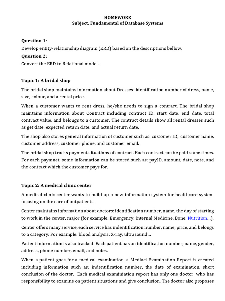ERD - RD Homework | PDF