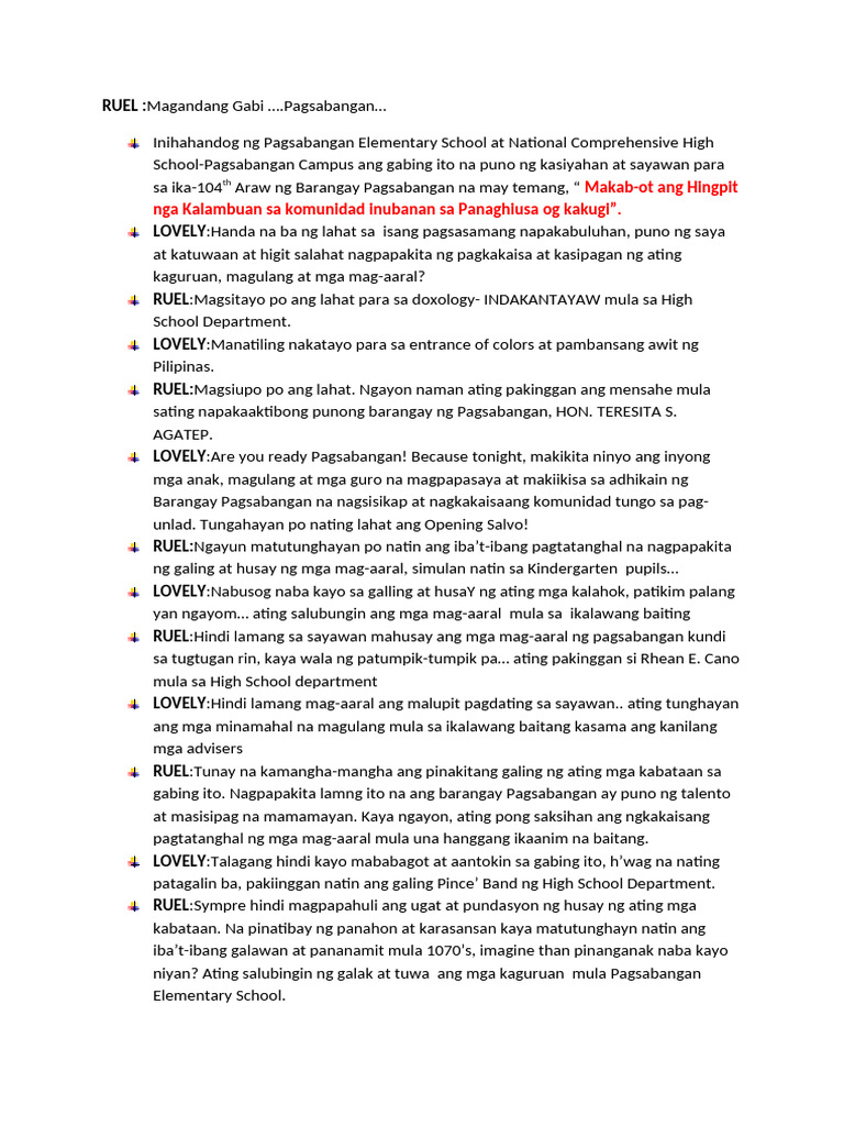 Deped Night - Voice Over | PDF