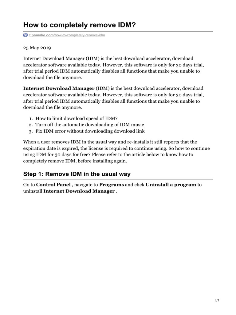 How To Completely Remove IDM | PDF | Windows Registry | Software