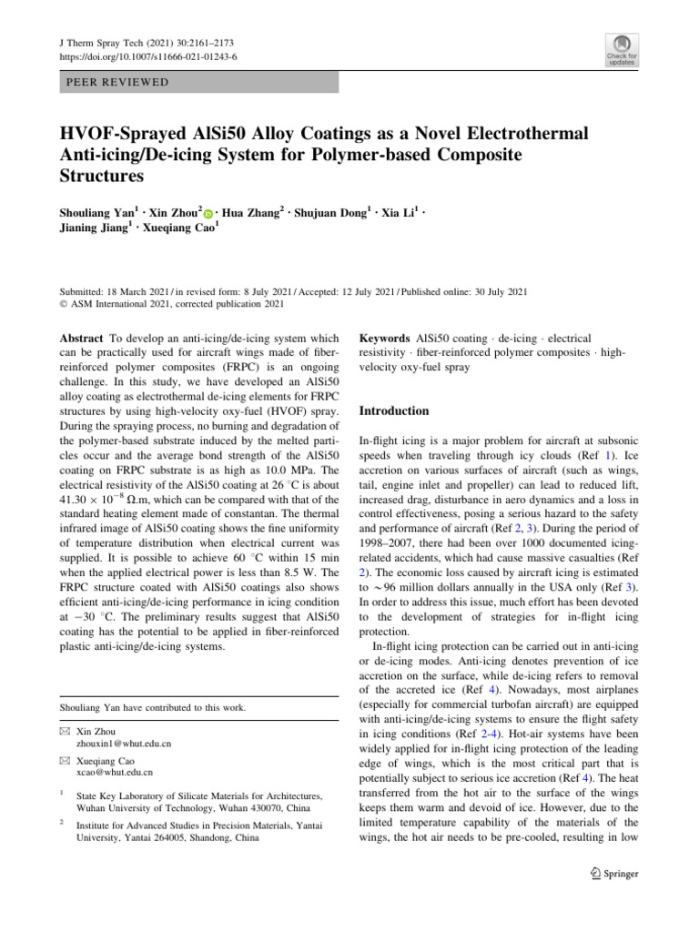 Yan-2021-HVOF-Sprayed AlSi50 Alloy Coatings As | PDF | Scanning ...