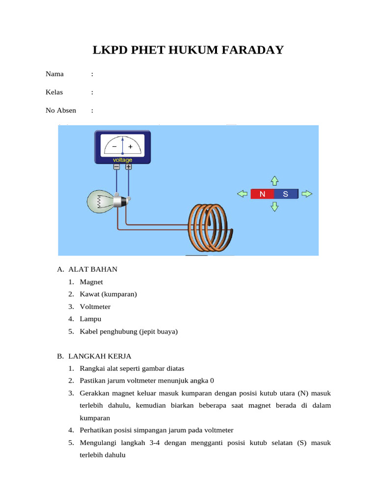 LKPD Phet Hukum Faraday | PDF