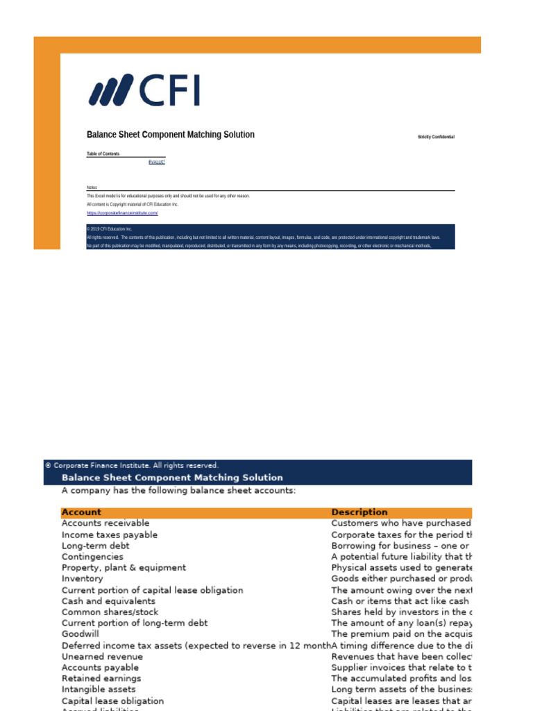 Balance Sheet Component Matching Solution | PDF | Balance Sheet ...