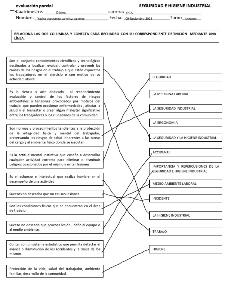 Evaluacion Parcial Seg Hig Ind | PDF | Higiene Ocupacional | Valores
