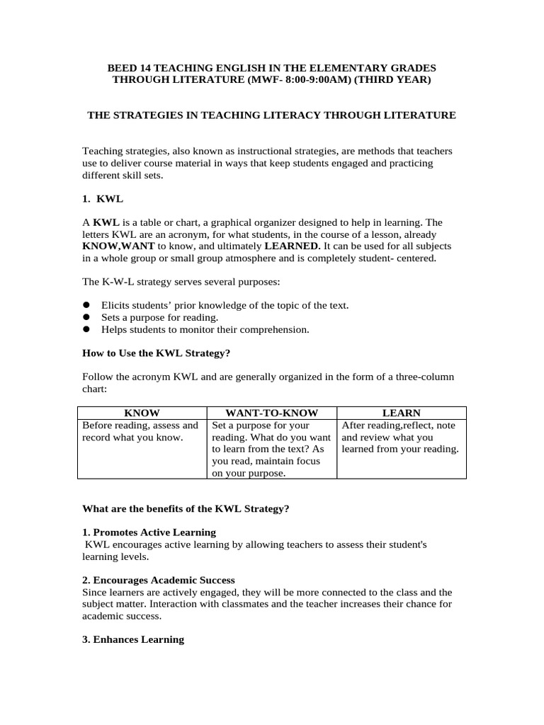 BEED 14 HANDOUT | PDF | Pedagogy | Cognition