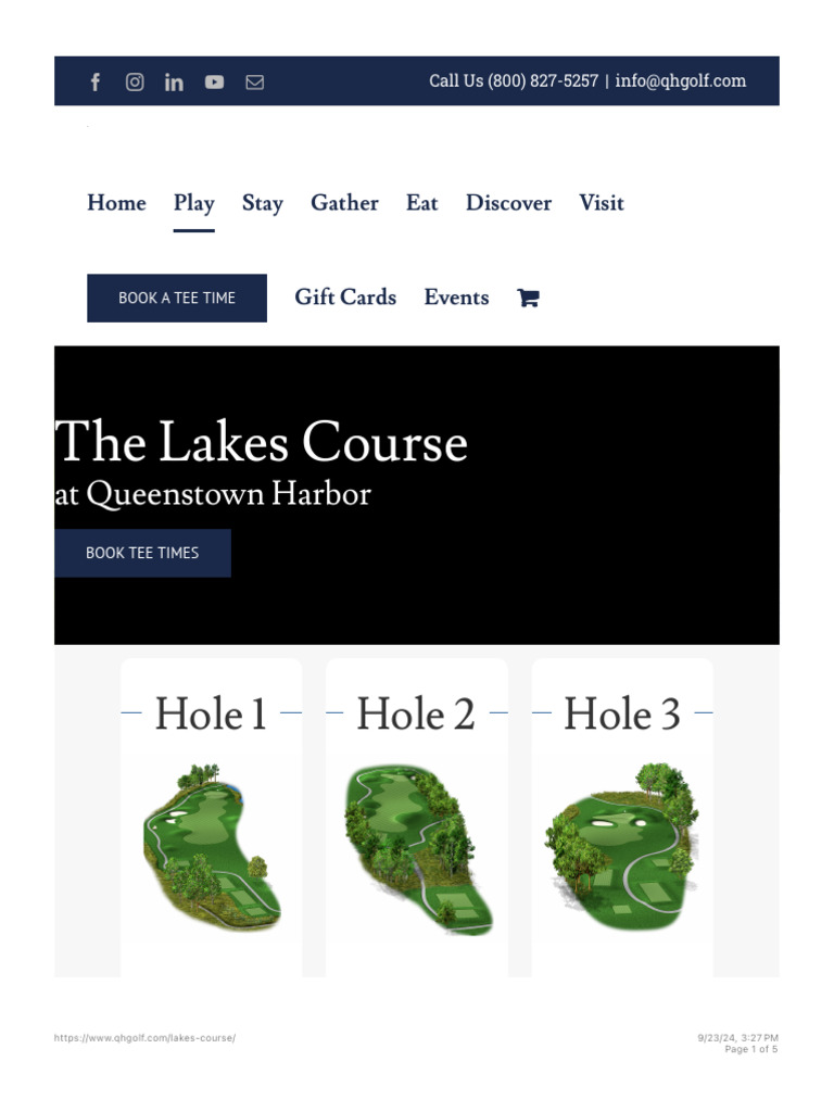Lakes Course - Queenstown Harbor Golf Course & Cottages | PDF | Sports ...