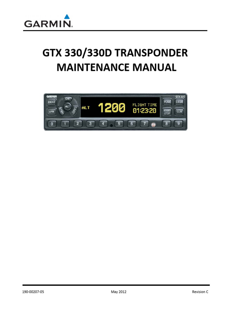 GTX 330 330D Transponder Maintenanace Manual | PDF