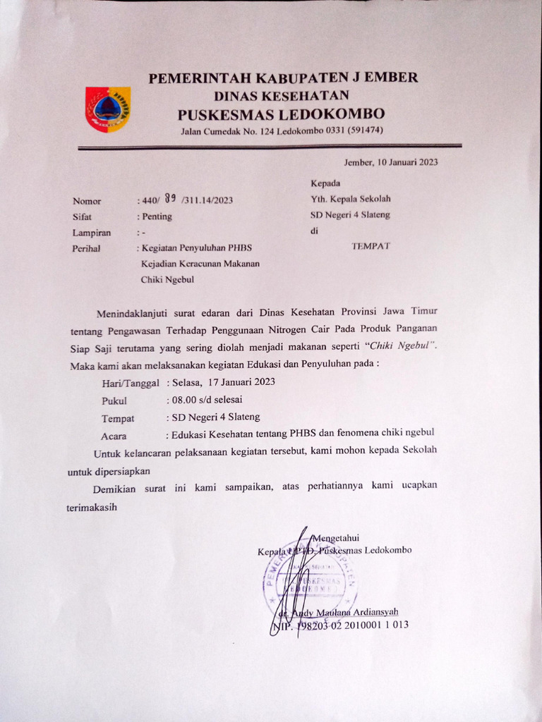 Surat Penyuluhan Chiki Ngebul | PDF