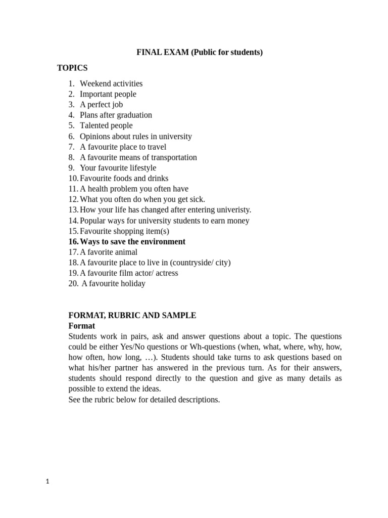 Tatq2 Test Format, Rubric, Sample | PDF