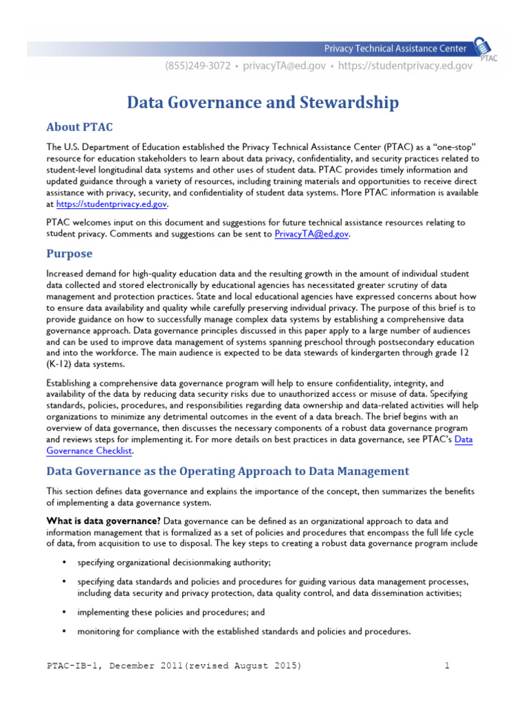 Data Governance and Stewardship 0 | PDF | Governance | Computer Security