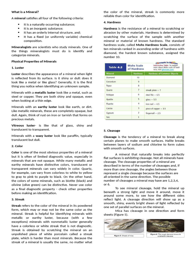 Mineral Pdf Minerals Crystal