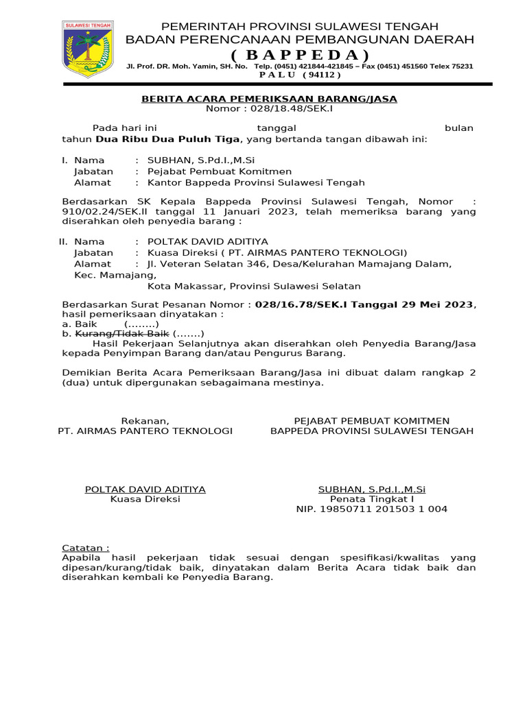 Bap Pengadaan Printer | PDF | Teknologi & Rekayasa