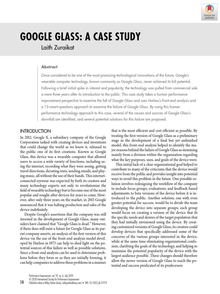 Google Glass: A Case Study on Failure | PDF | Wearable Technology ...