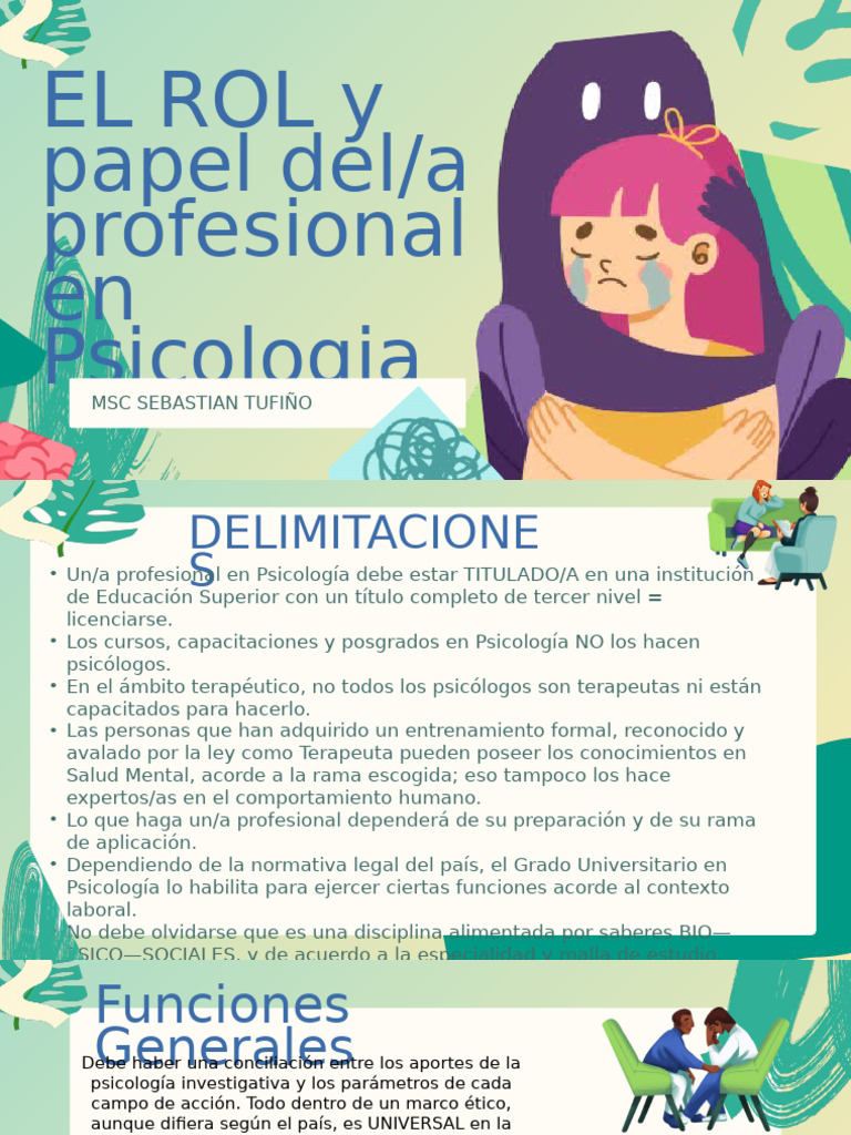 Rol y Funciones del Psicólogo | PDF | Sicología | Sociedad