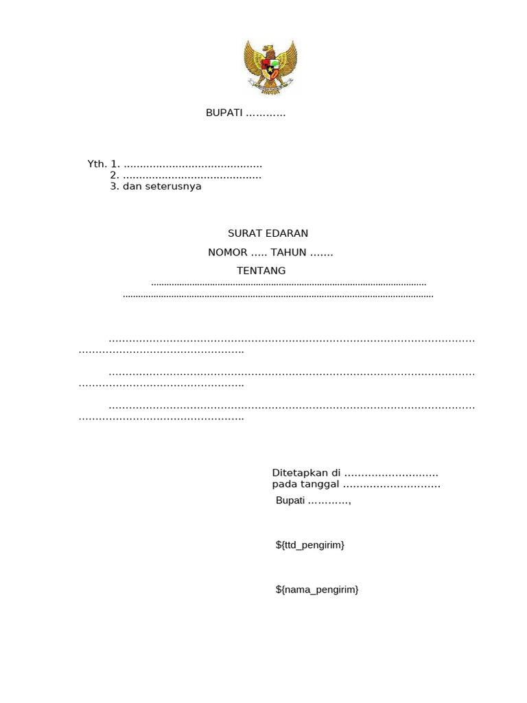 Template 10. Surat Edaran | PDF