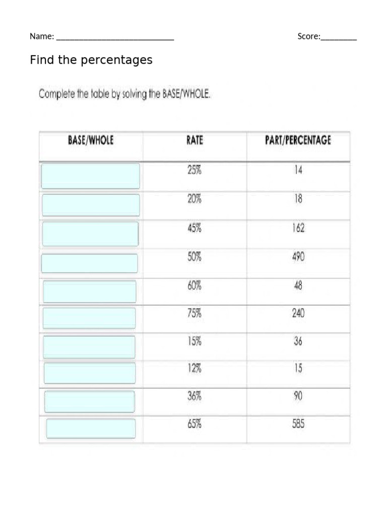 Finding Base Worksheet1 | PDF | Self-Improvement