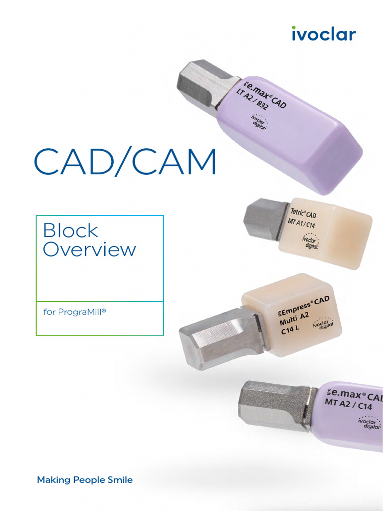 CADCAM Blocks PrograMill 695567 REV3 5jul22 | PDF | Dentistry Branches
