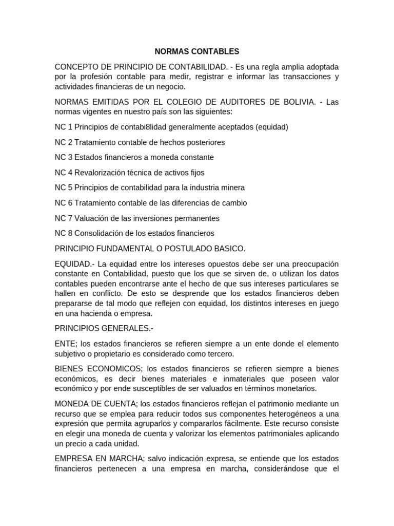 Normas Contables | PDF | Contabilidad | Business