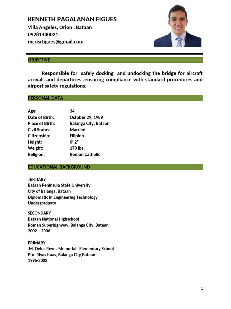 MR - Kenneth Figues Resume 2024 | PDF