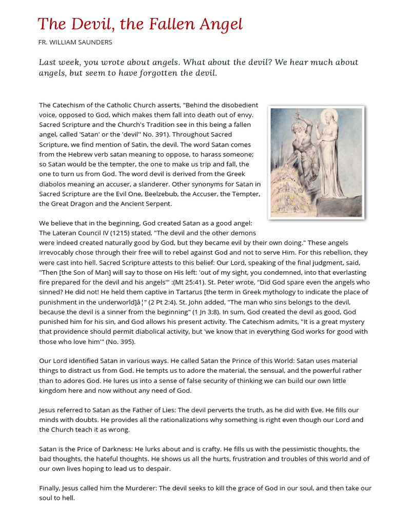 The Devil, The Fallen Angel | PDF | Satan | Devil