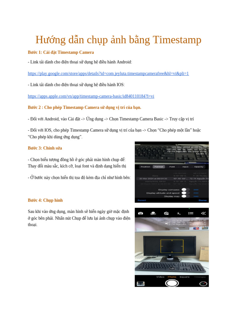 Chụp ảnh bằng Timestamp | PDF