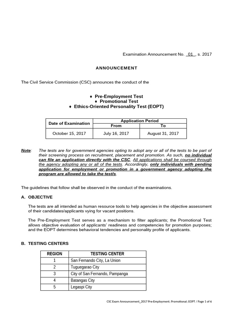 Exam Announcement 01 s2017 | PDF | Identity Document