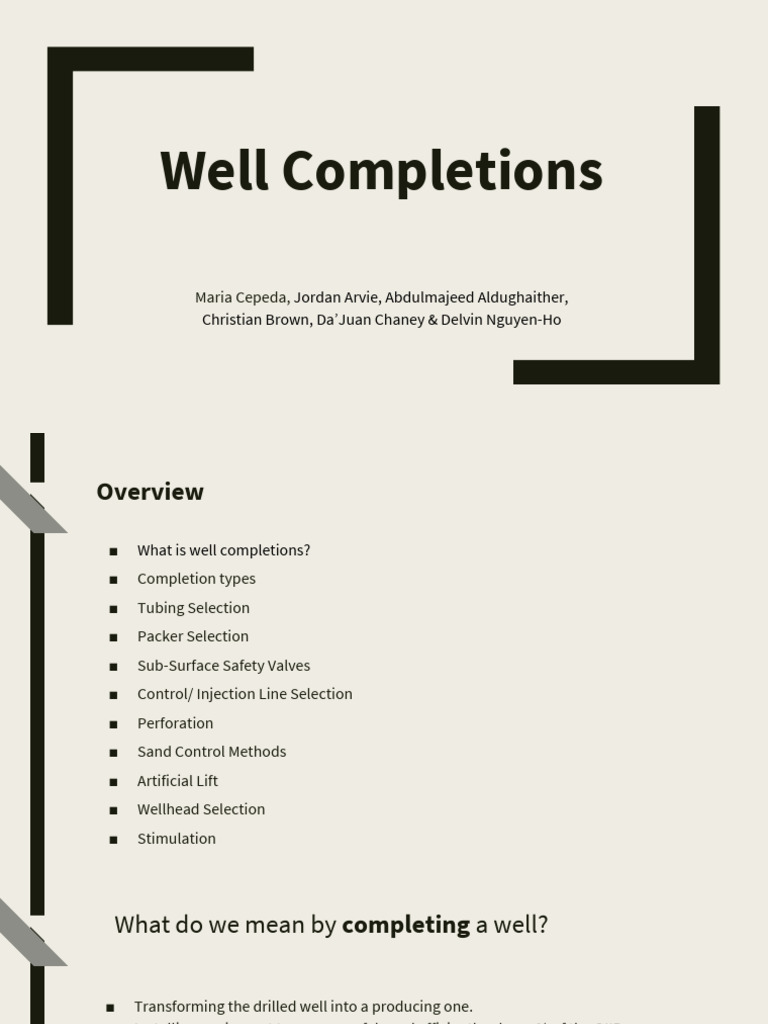 Well Completion Techniques Overview | PDF | Casing (Borehole ...