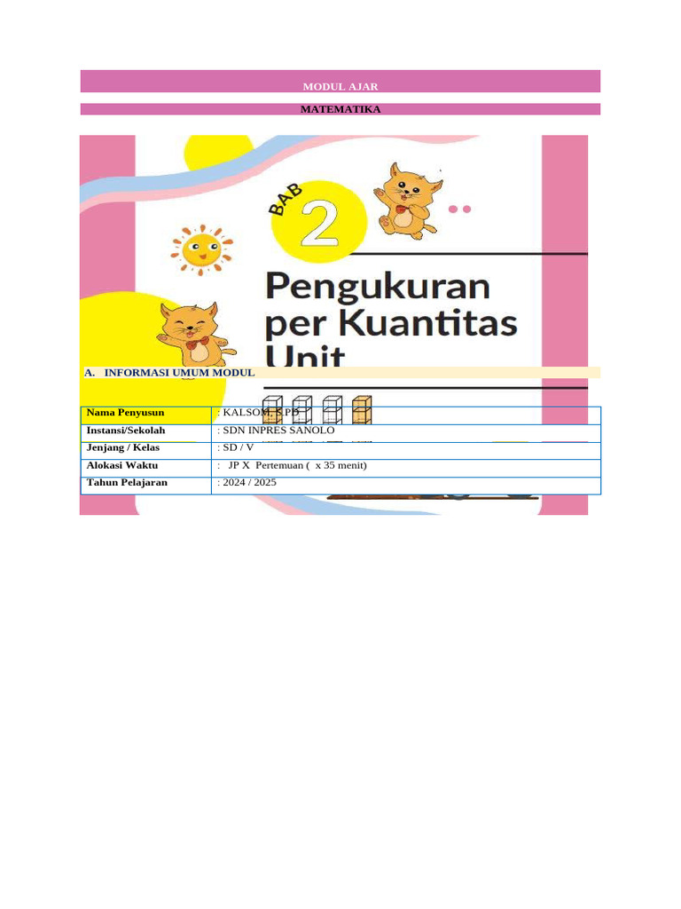 Modul Ajar MTK Kelas 5 - BAB 2 | PDF