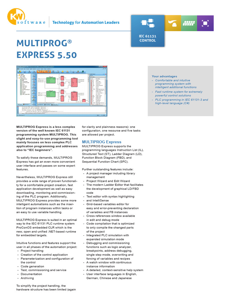 MULTIPROG Express 5.50-En | PDF | Programmable Logic Controller | Computer Programming