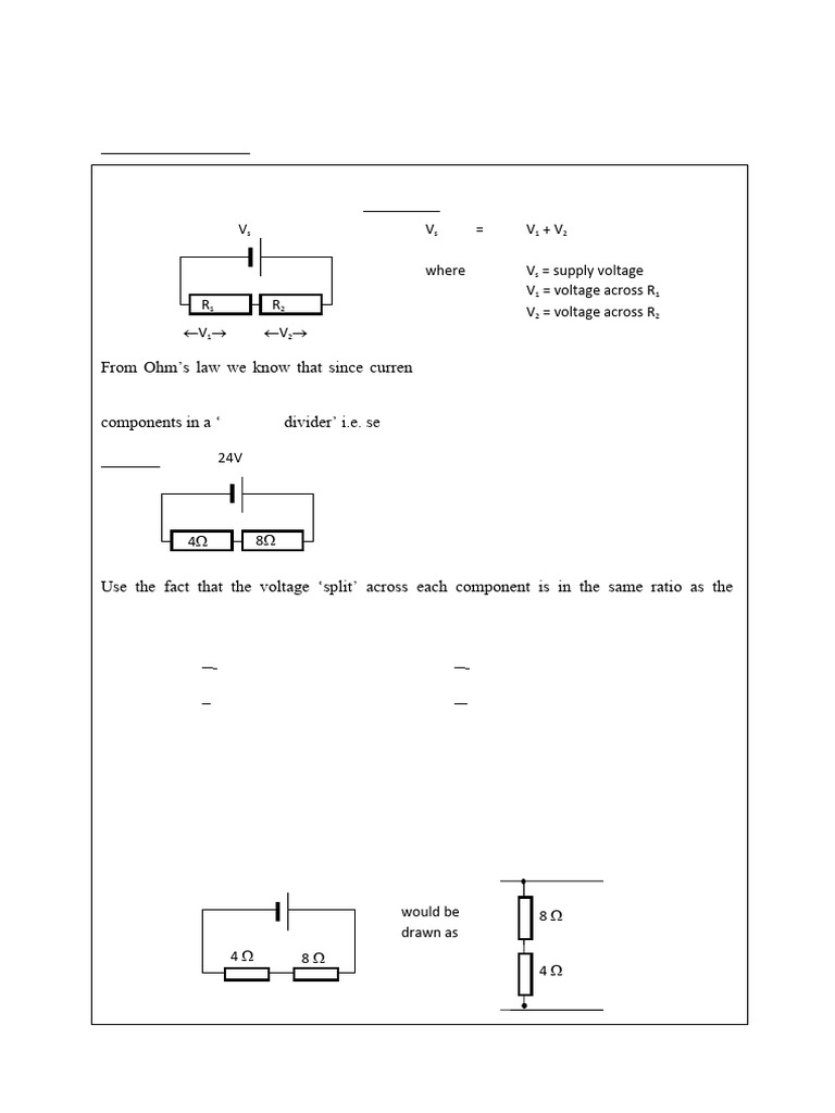 Potential Divider Circuits | PDF | Voltage | Electrical Network