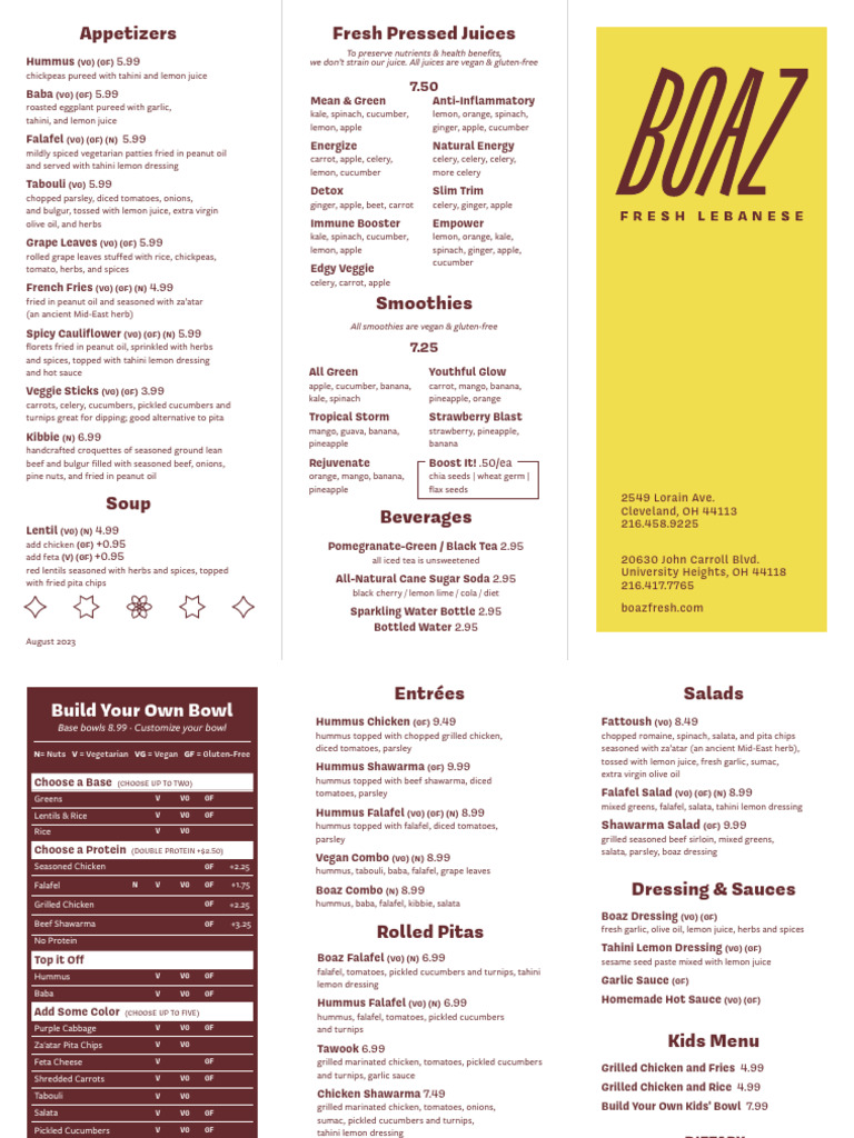 0923 Boaz Print Menu 2 | PDF | Pickling | Salad
